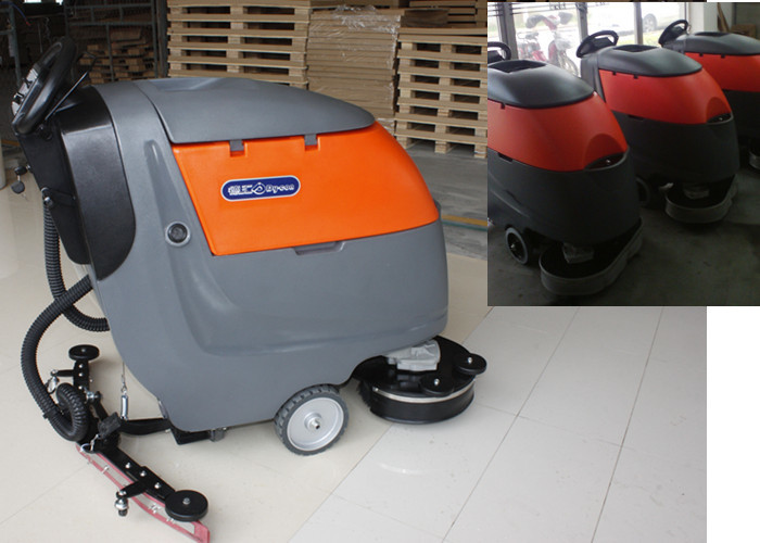 Plastic Handle Battery Powered Floor Sweeper Scrubber , Epoxy Floor ...