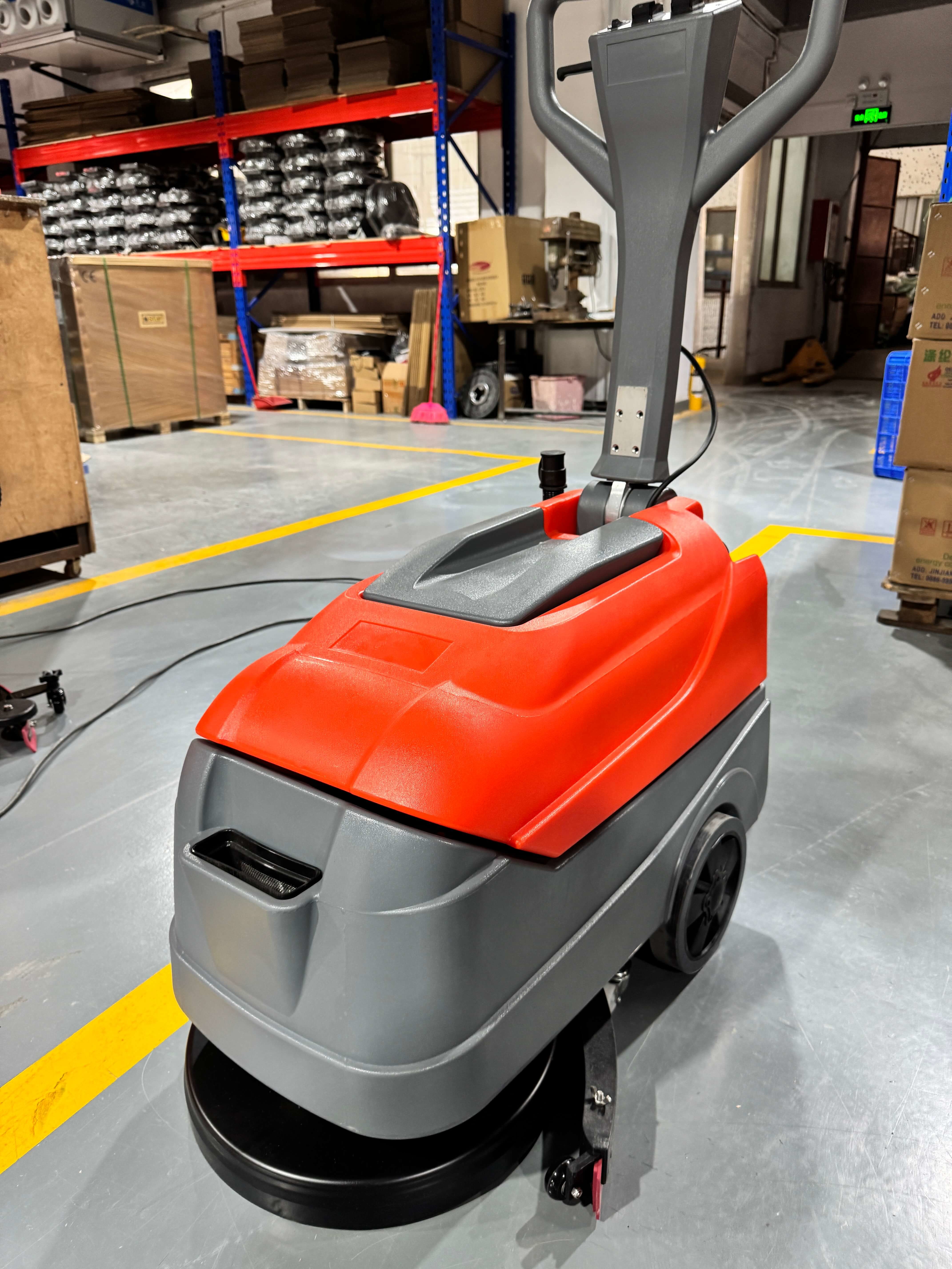 Foldable, Portable, And Compact Floor Scrubber.
